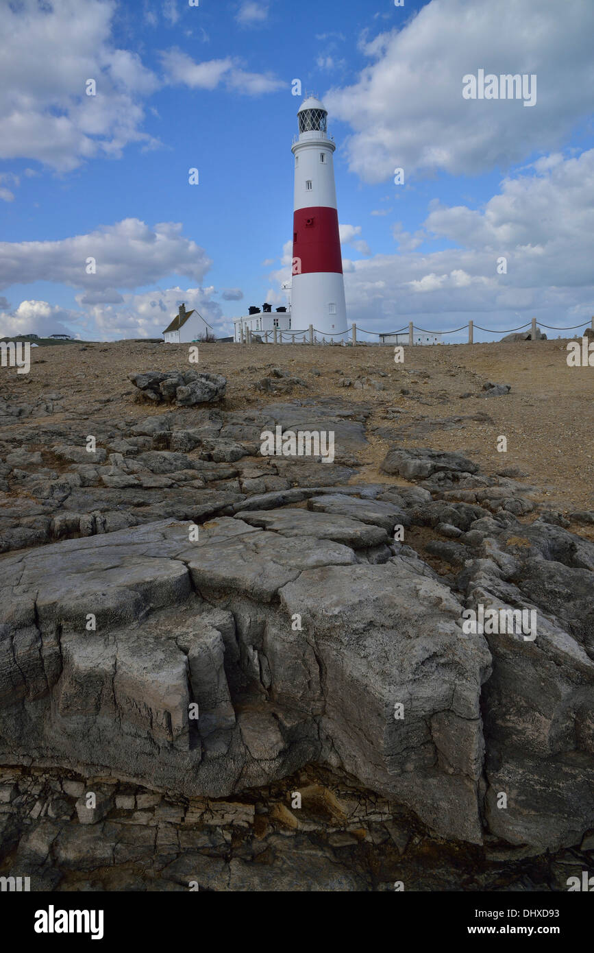 Picture of the lighthouse at Portland Bill from the cliff top Stock ...