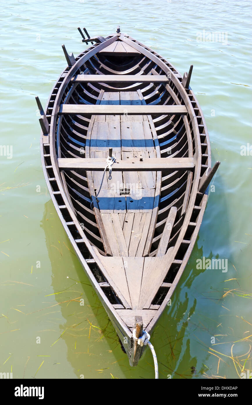 Old wooden boat from Nin, Condura Croatica XI century Stock Photo - Alamy