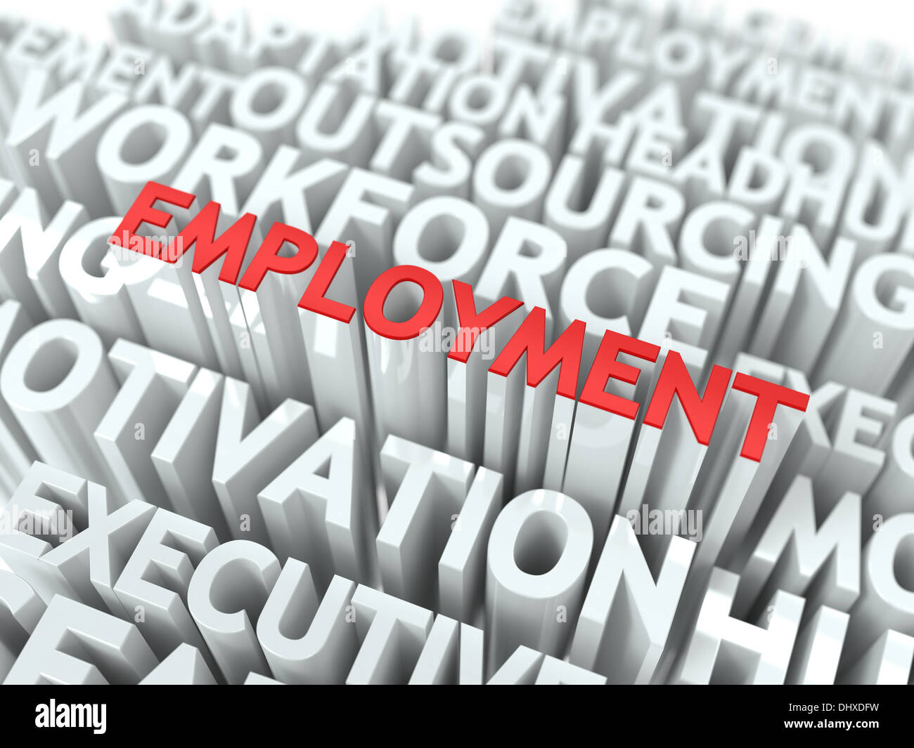 Employment. Wordcloud Concept Stock Photo - Alamy