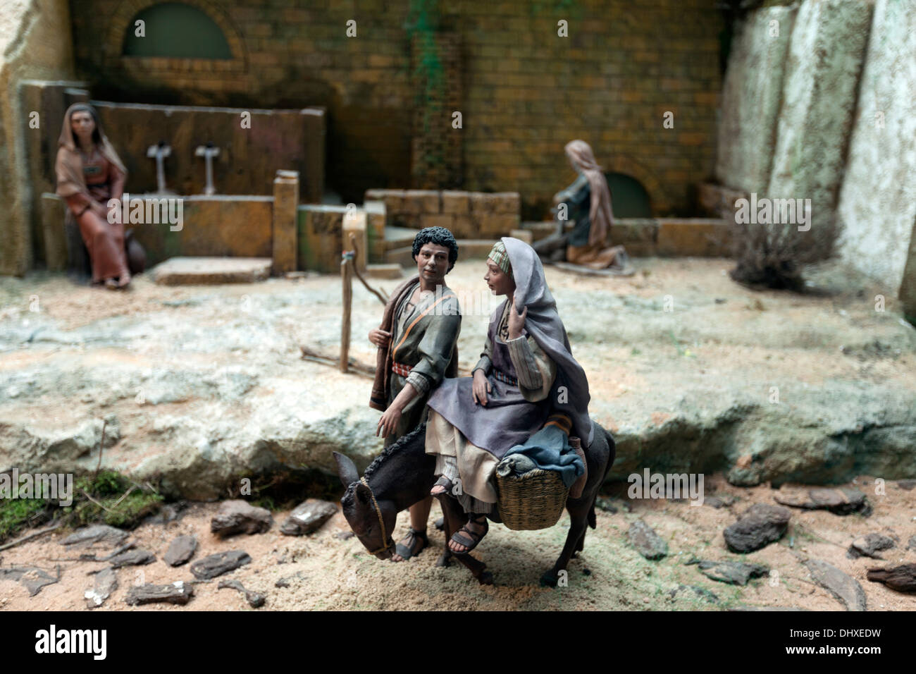 Nativity scene, Belén in Spanish, depicting of the birth of Jesus ...