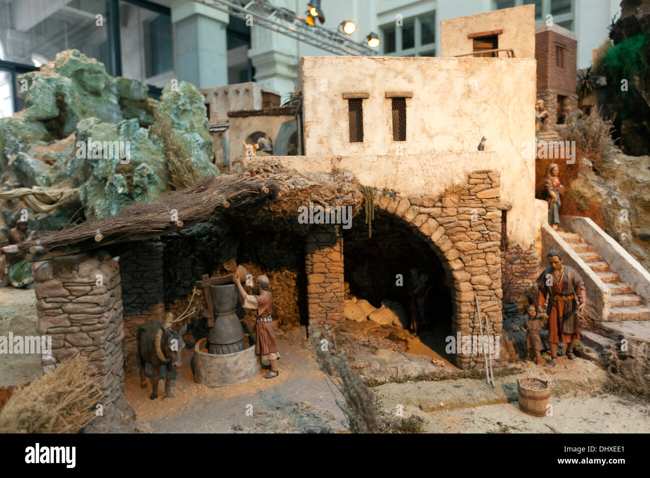 Nativity scene, Belén in Spanish, depicting of the birth of Jesus ...