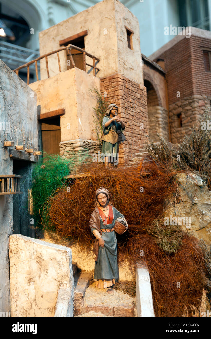 Nativity scene, Belén in Spanish, depicting of the birth of Jesus ...