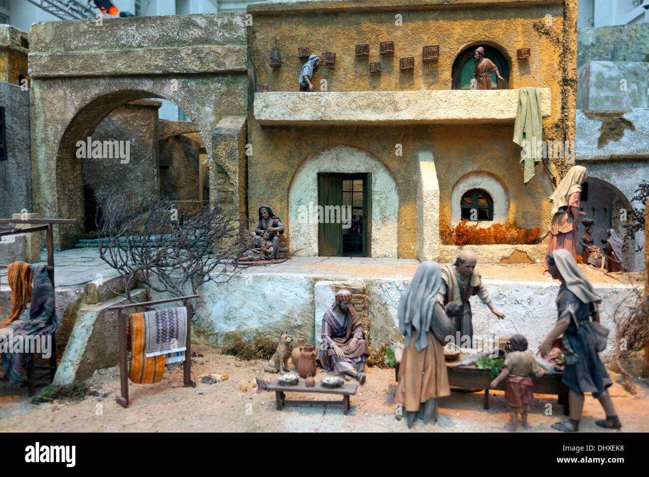 Nativity scene, Belén in Spanish, depicting of the birth of Jesus ...