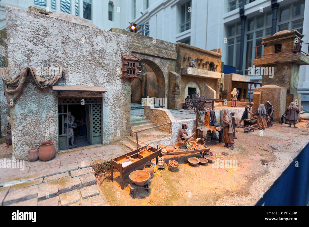 Nativity scene, Belén in Spanish, depicting of the birth of Jesus ...