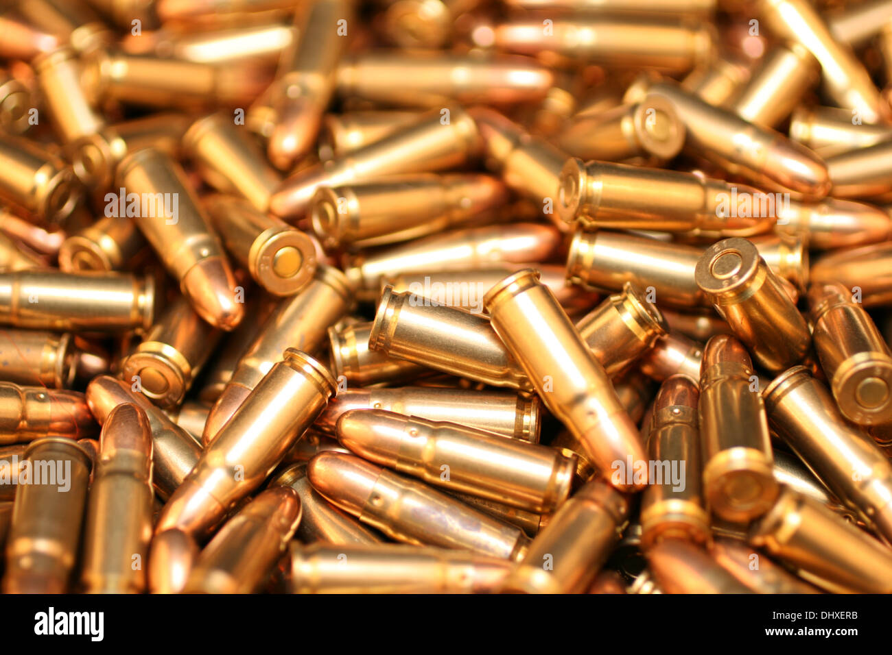 A close up image of metallic bullets Stock Photo - Alamy