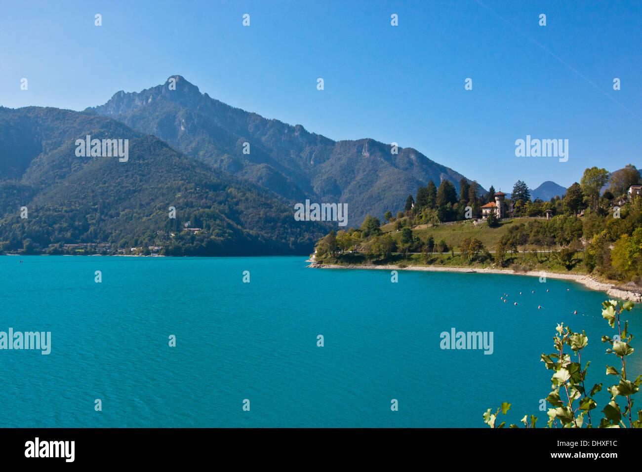 Mountain Lake Lago di Ledro Stock Photo - Alamy