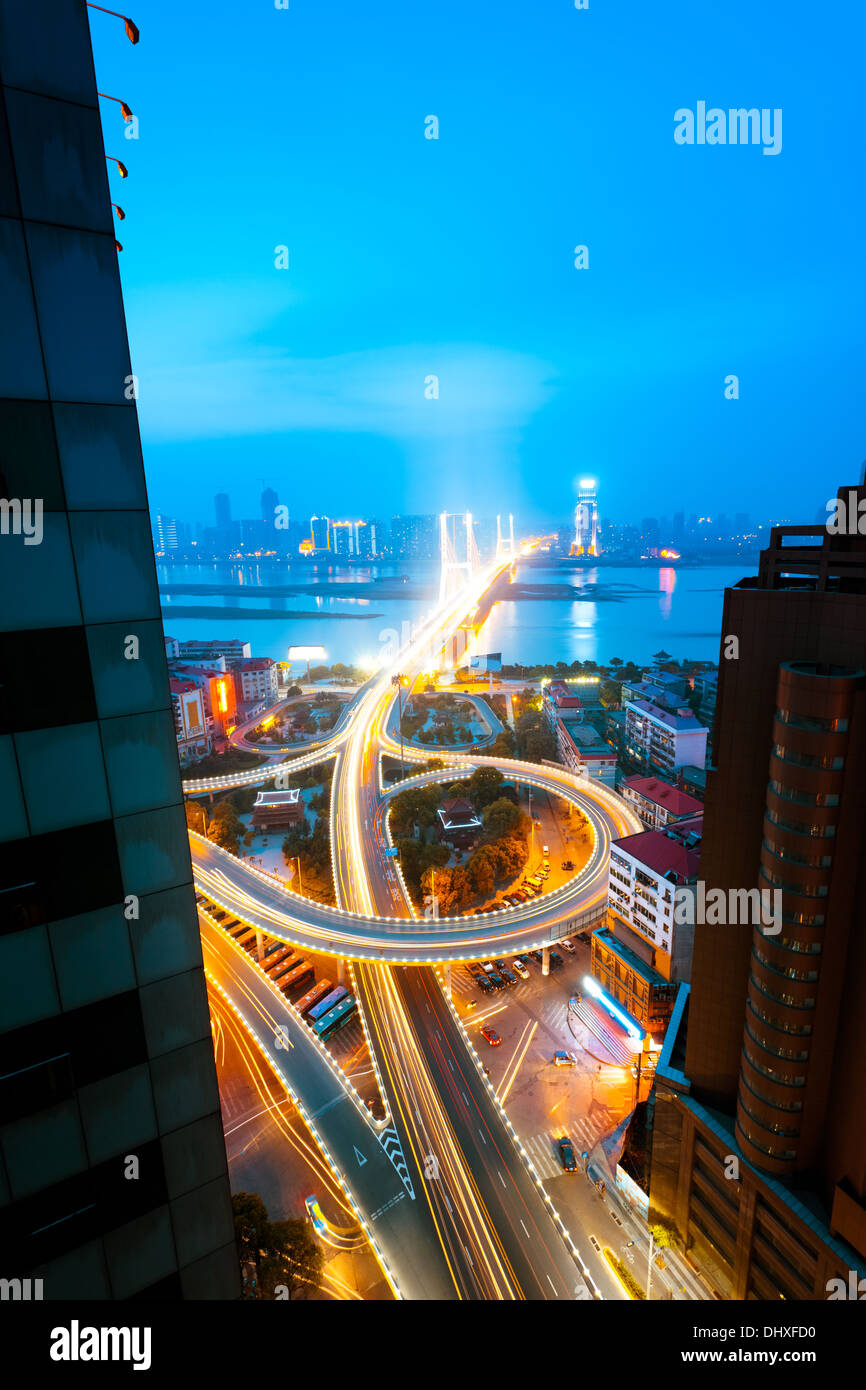 night view of city Stock Photo - Alamy