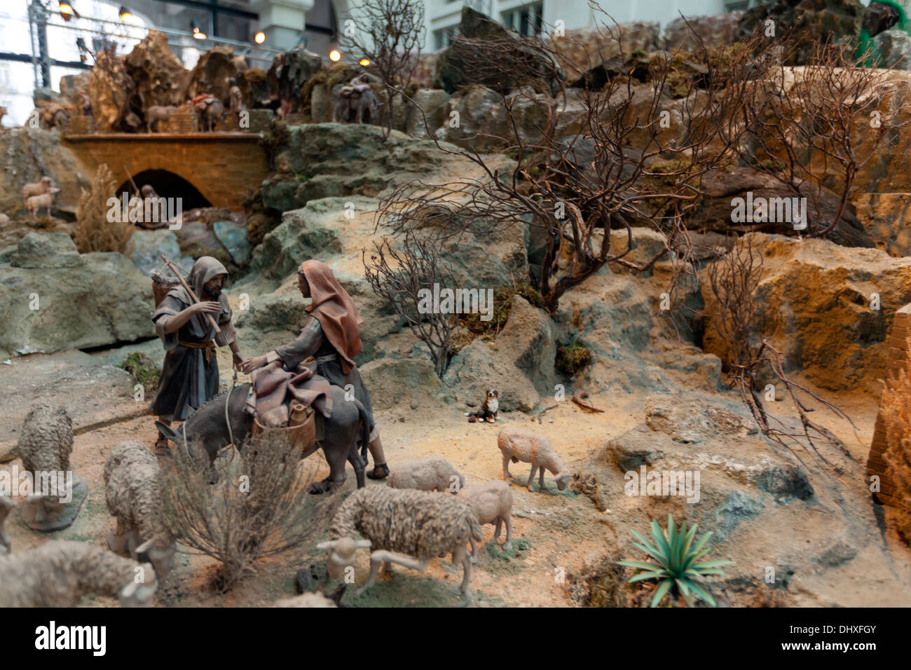 Nativity scene, Belén in Spanish, depicting of the birth of Jesus ...