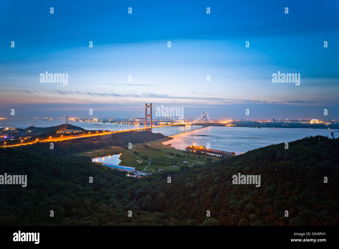bridge in night Stock Photo - Alamy