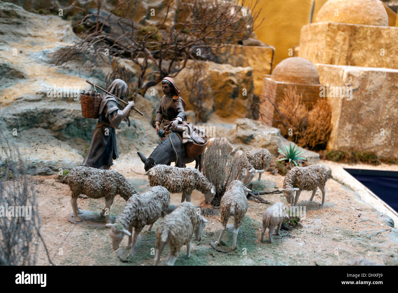 Nativity scene, Belén in Spanish, depicting of the birth of Jesus ...