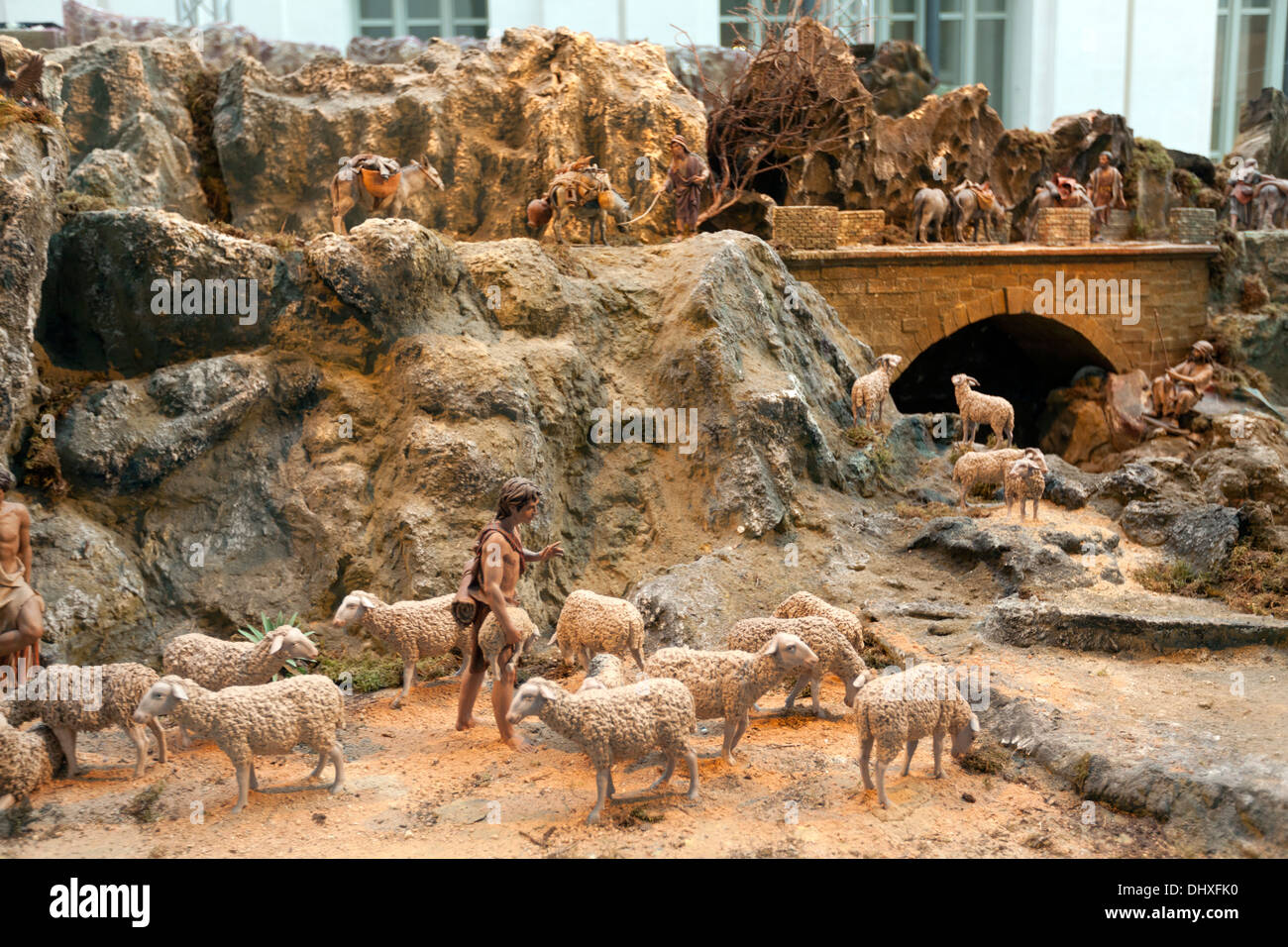 Nativity scene, Belén in Spanish, depicting of the birth of Jesus ...