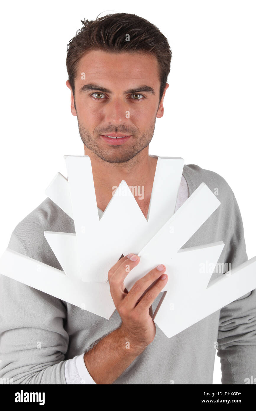 man holding a WWW sign Stock Photo - Alamy