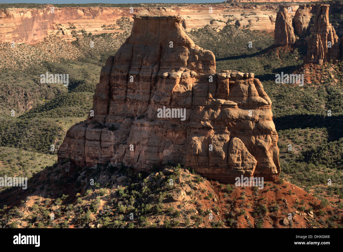 Climbers on the monolith known as Independence Monument in the Colorado ...
