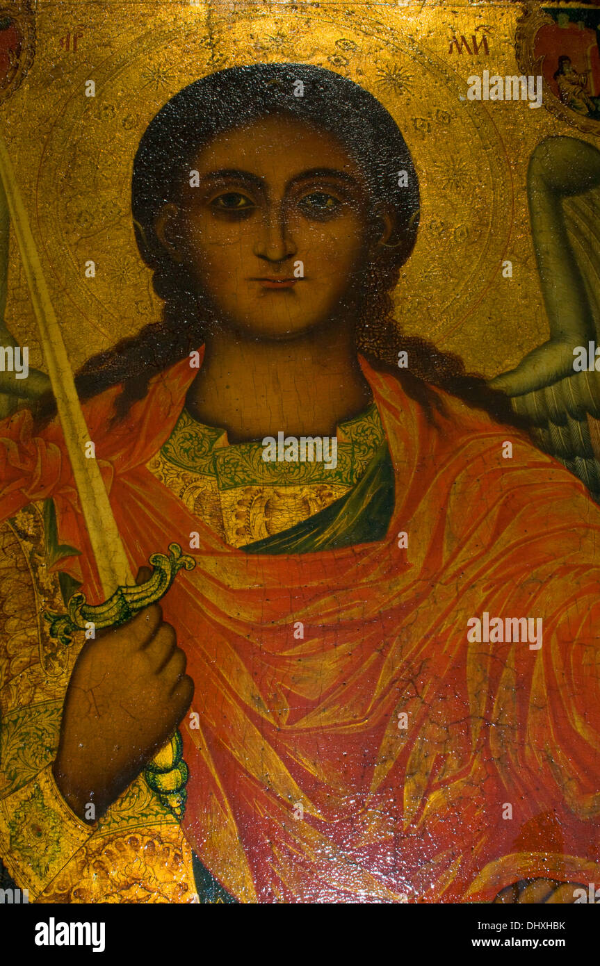 Religious Art. Christian Icon of saint/apostle/Saint Michael the Archangel holding sword from ...