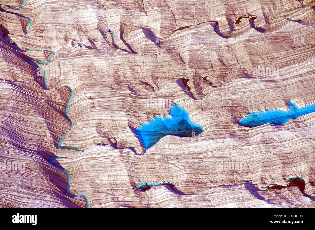 Meltwater lake on a glacier Stock Photo - Alamy