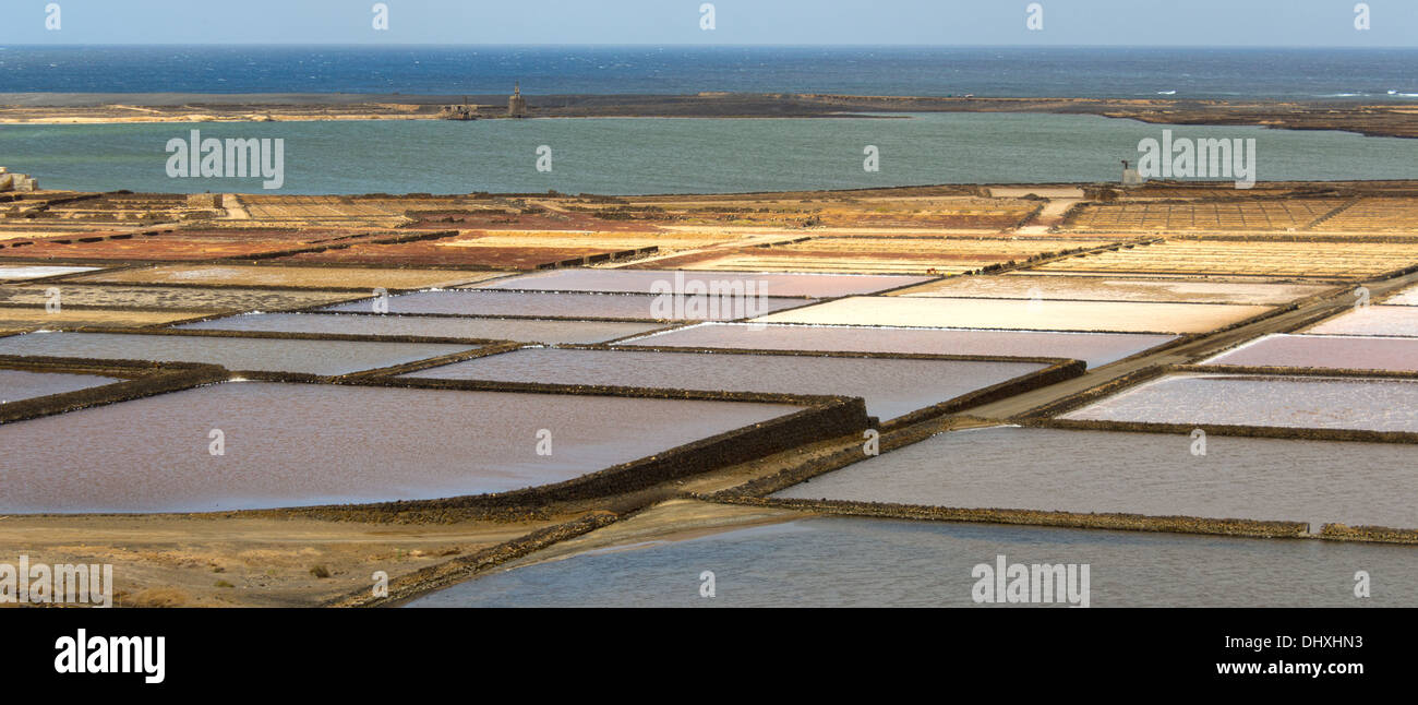 Salt pans on Lanzarote Stock Photo - Alamy