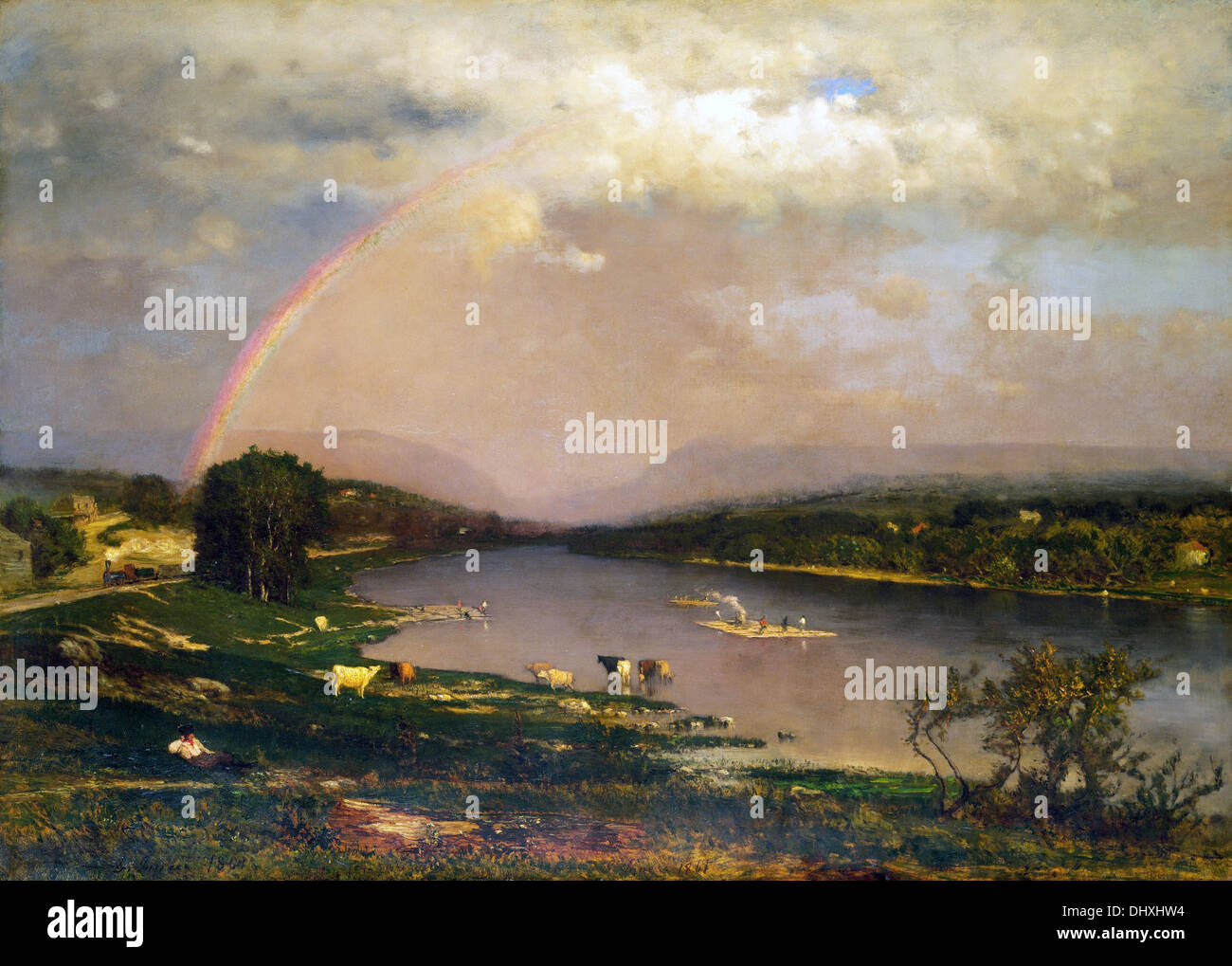 Delaware Water Gap - by George Inness, 1861, Hudson River School Stock ...