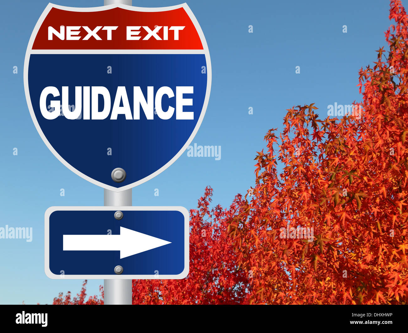Guidance road sign Stock Photo - Alamy