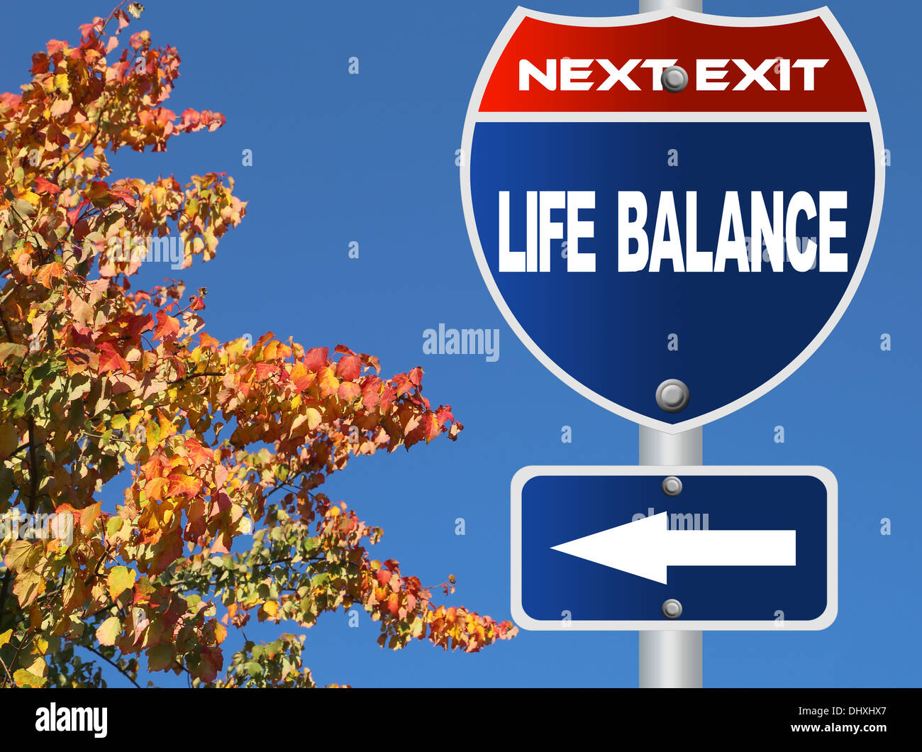 Life balance road sign Stock Photo - Alamy