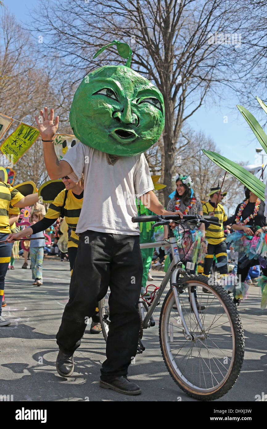 A man dressed up at the May Day parade in Minneapolis, Minnesota Stock ...
