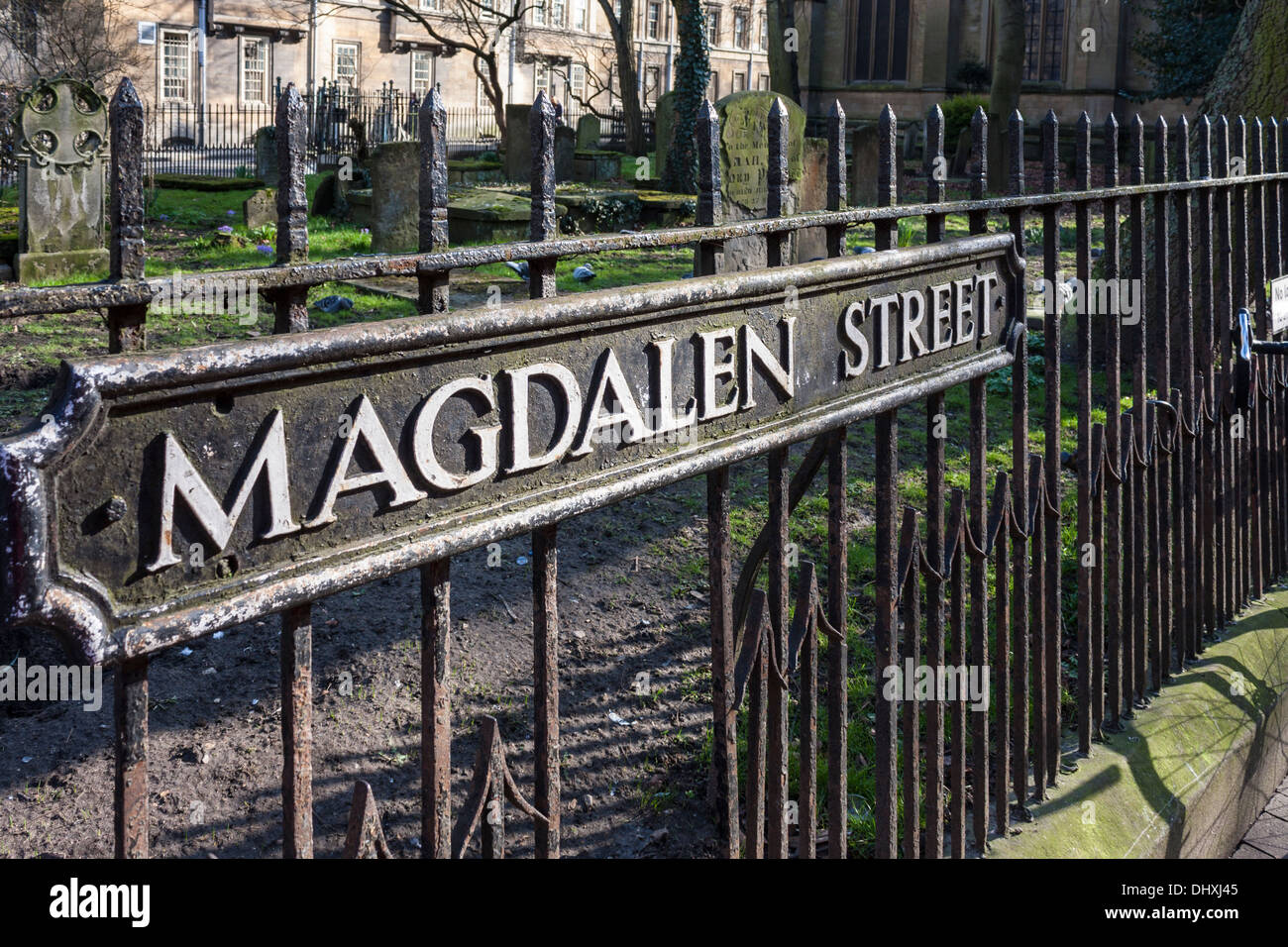 Street sign for Magdalen Street, Oxford, Oxfordshire, England, GB, UK ...