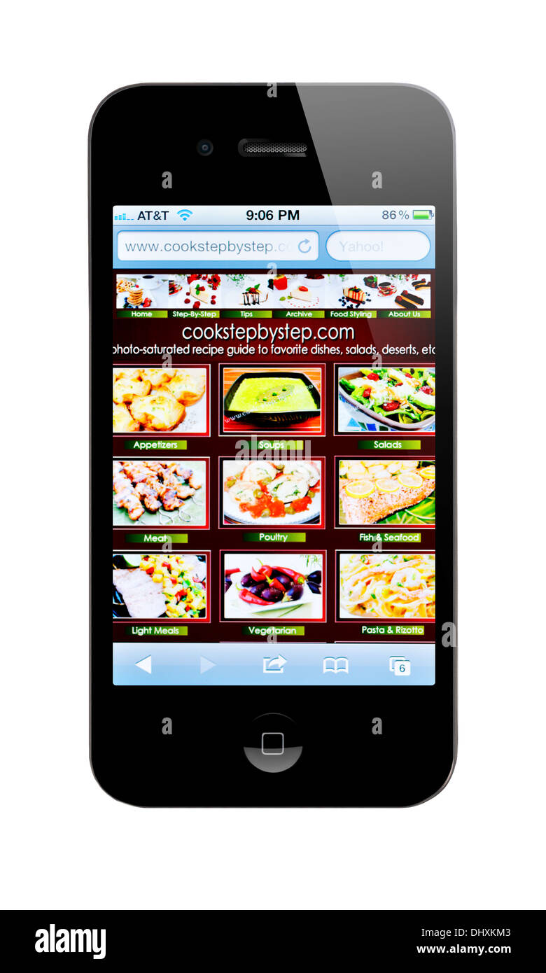 iPhone screen showing CookStepByStep cooking instructions and recipes ...