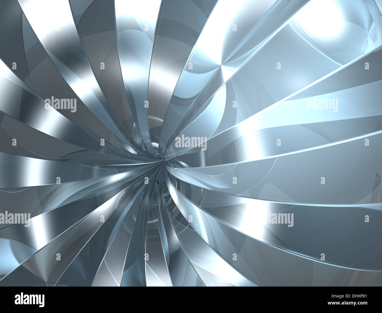 3D chrome reflection swirl in future tunnel Stock Photo - Alamy