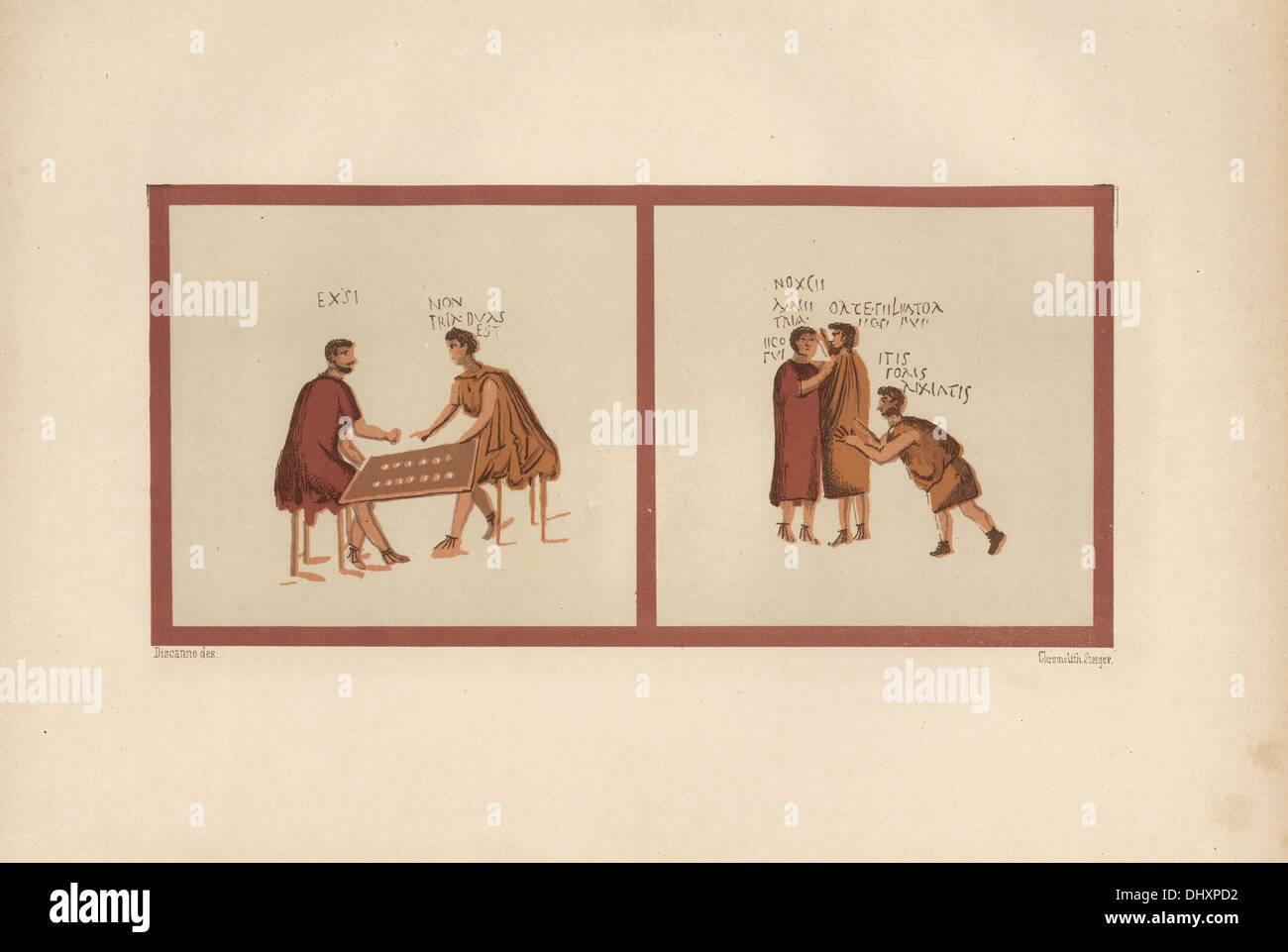 Tavern scenes showing men arguing over a game of dice, and the landlord ...