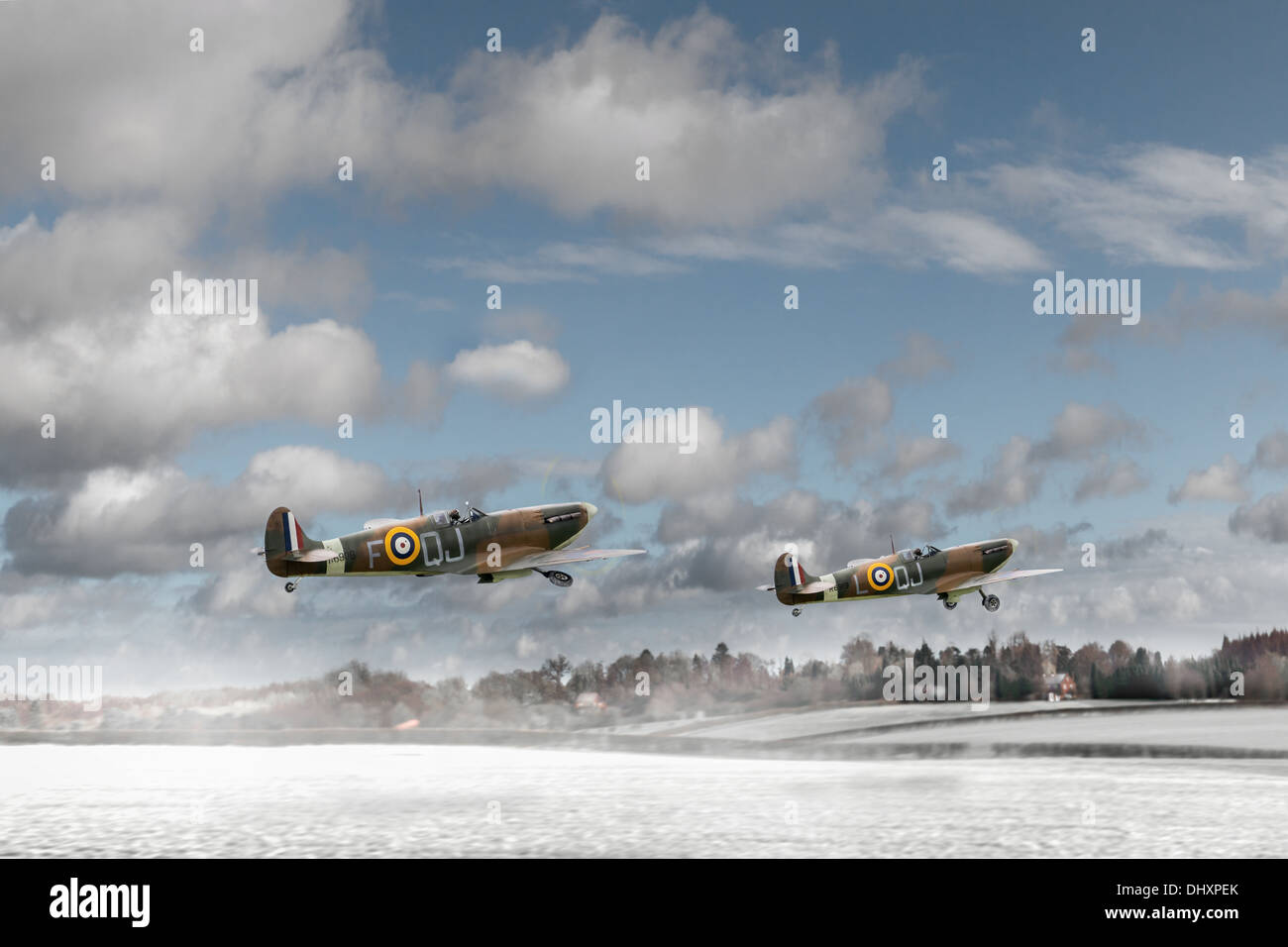 Spitfire in snow hi-res stock photography and images - Alamy