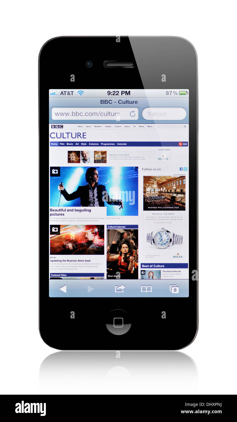 iPhone screen showing BBC Culture website Stock Photo - Alamy