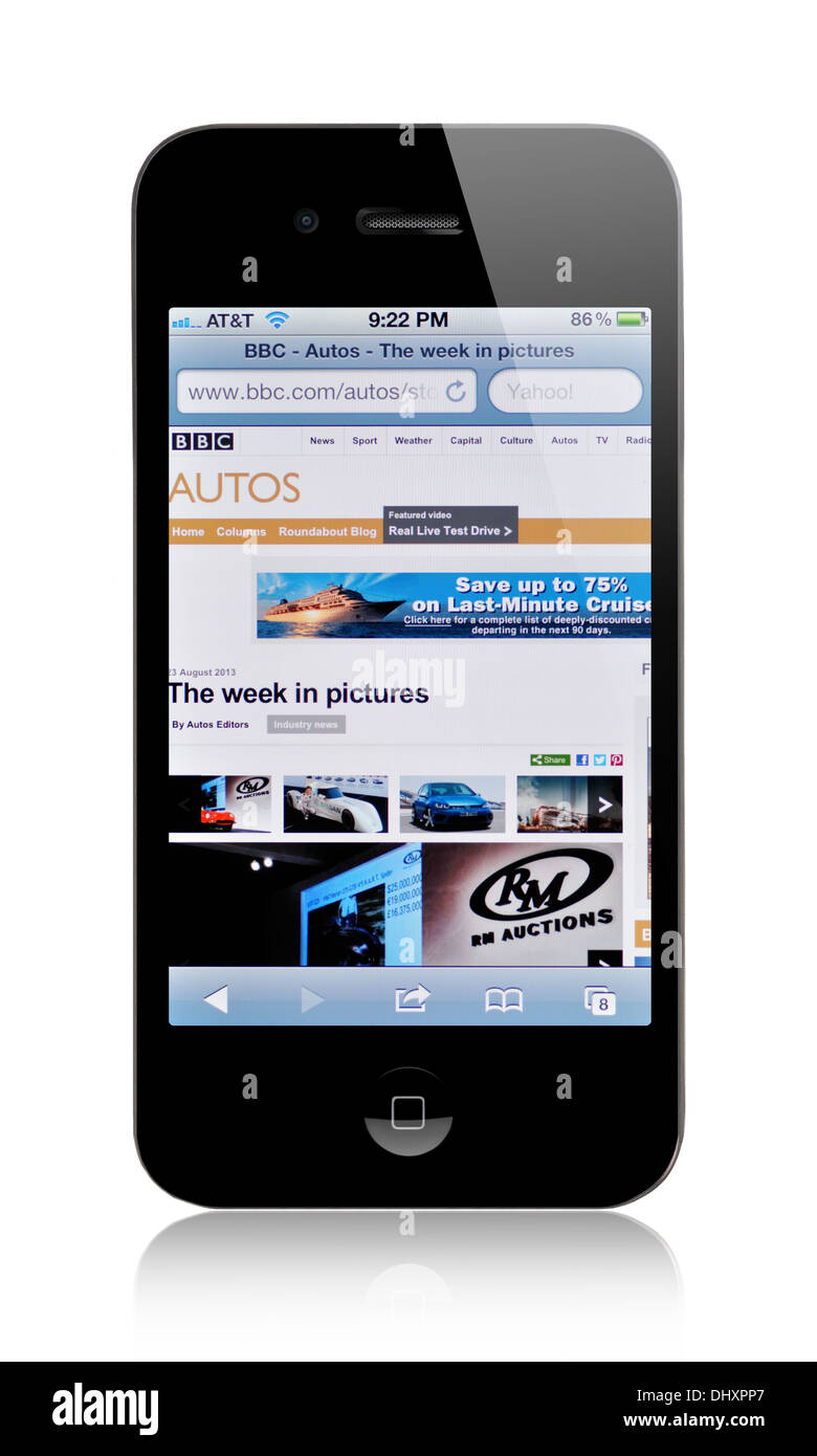 iPhone screen showing BBC Autos website Stock Photo - Alamy