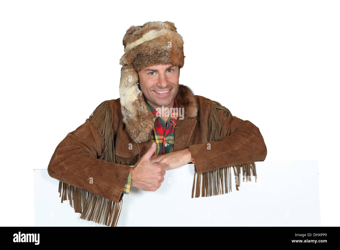 Man in trapper costume Stock Photo - Alamy