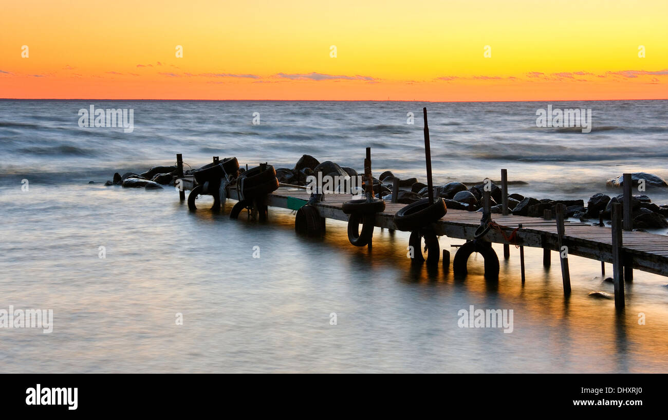 Wooden bridge sunset hi-res stock photography and images - Alamy