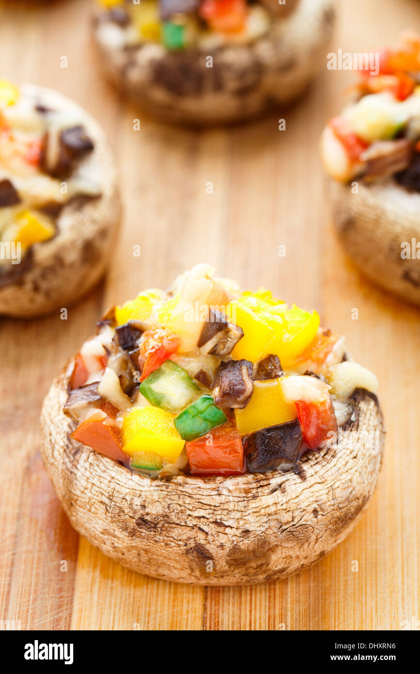 Stuffed portabella mushroom Stock Photo - Alamy