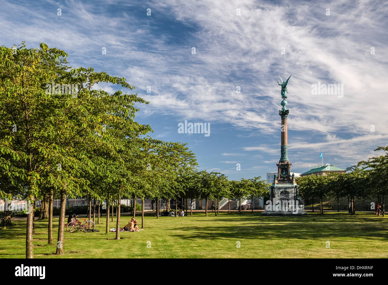 Victoria column and park in Copenhagen, Denmark Stock Photo - Alamy