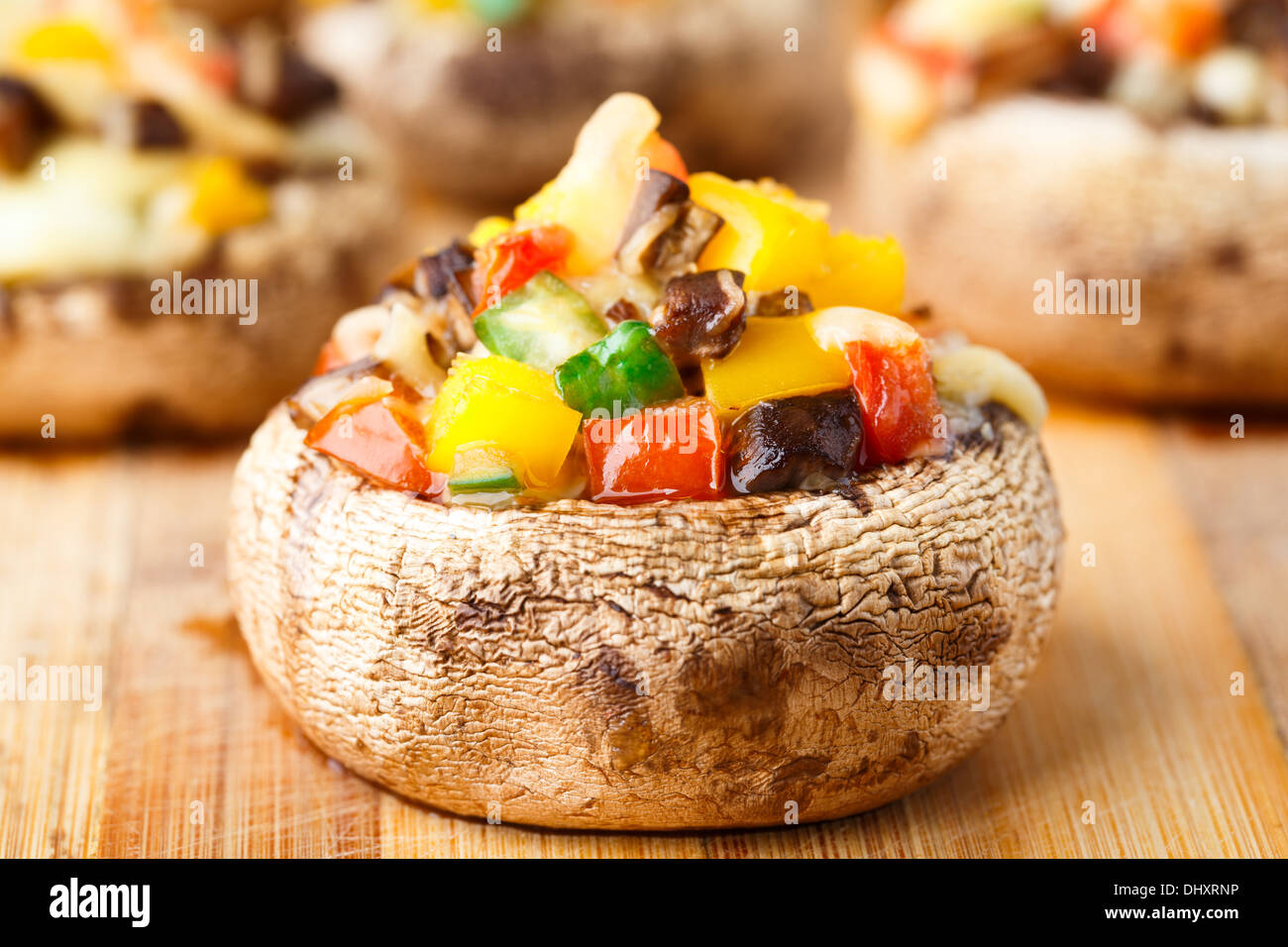 Stuffed portabella mushroom Stock Photo - Alamy
