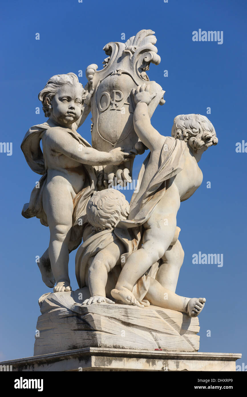 OPA statue at Piazza dei Miracoli with the leaning tower in Pisa, Italy ...