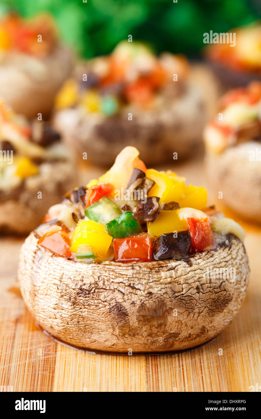 Stuffed portabella mushroom Stock Photo - Alamy