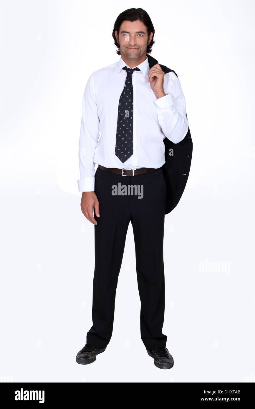 Man jacket slung over shoulder hi-res stock photography and images - Alamy