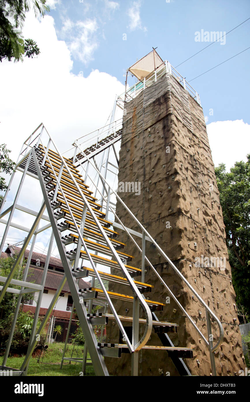 Ladders and high tower of Outdoor activities Stock Photo - Alamy