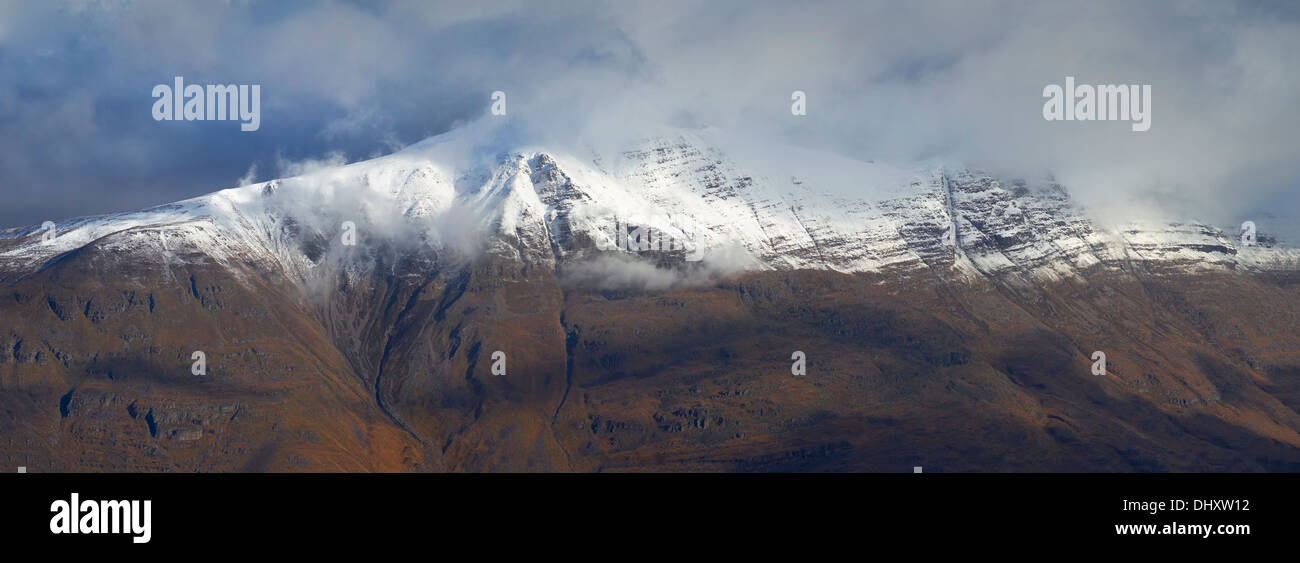 Stitched Panorama of the summit of Mullach an Rathain, Liathach, in the ...