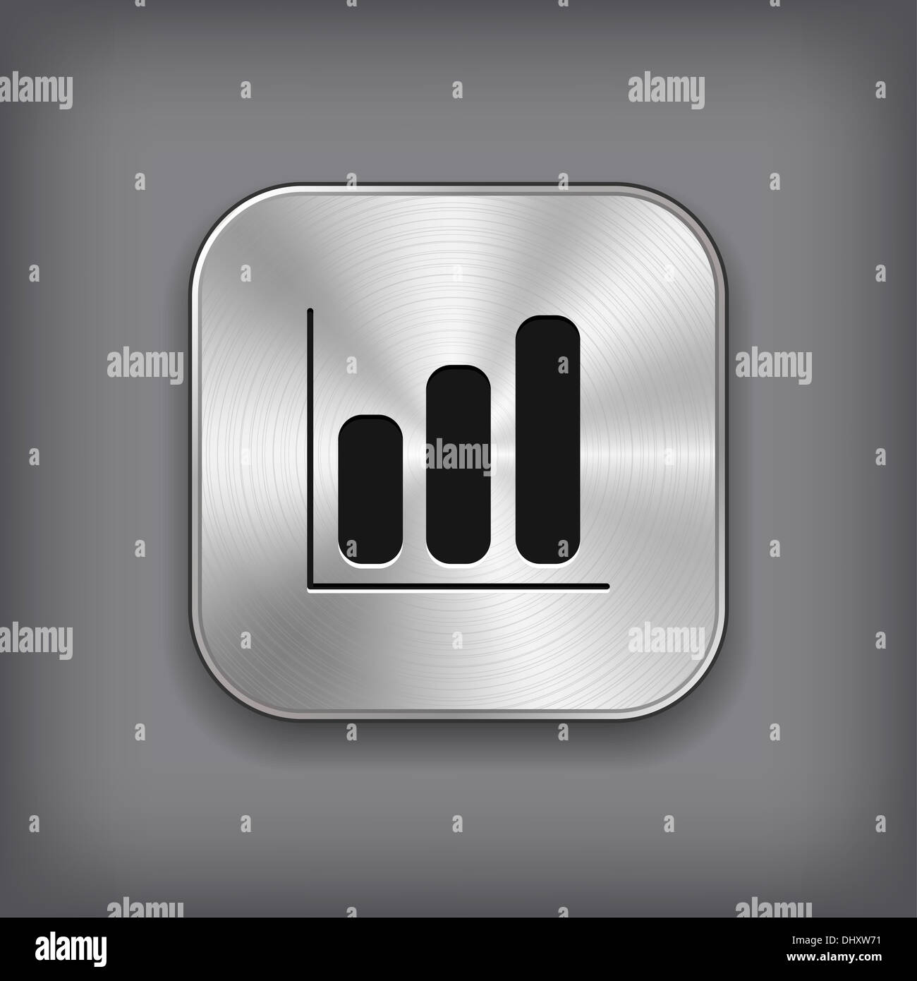 Diagram icon - metal app button Stock Photo - Alamy