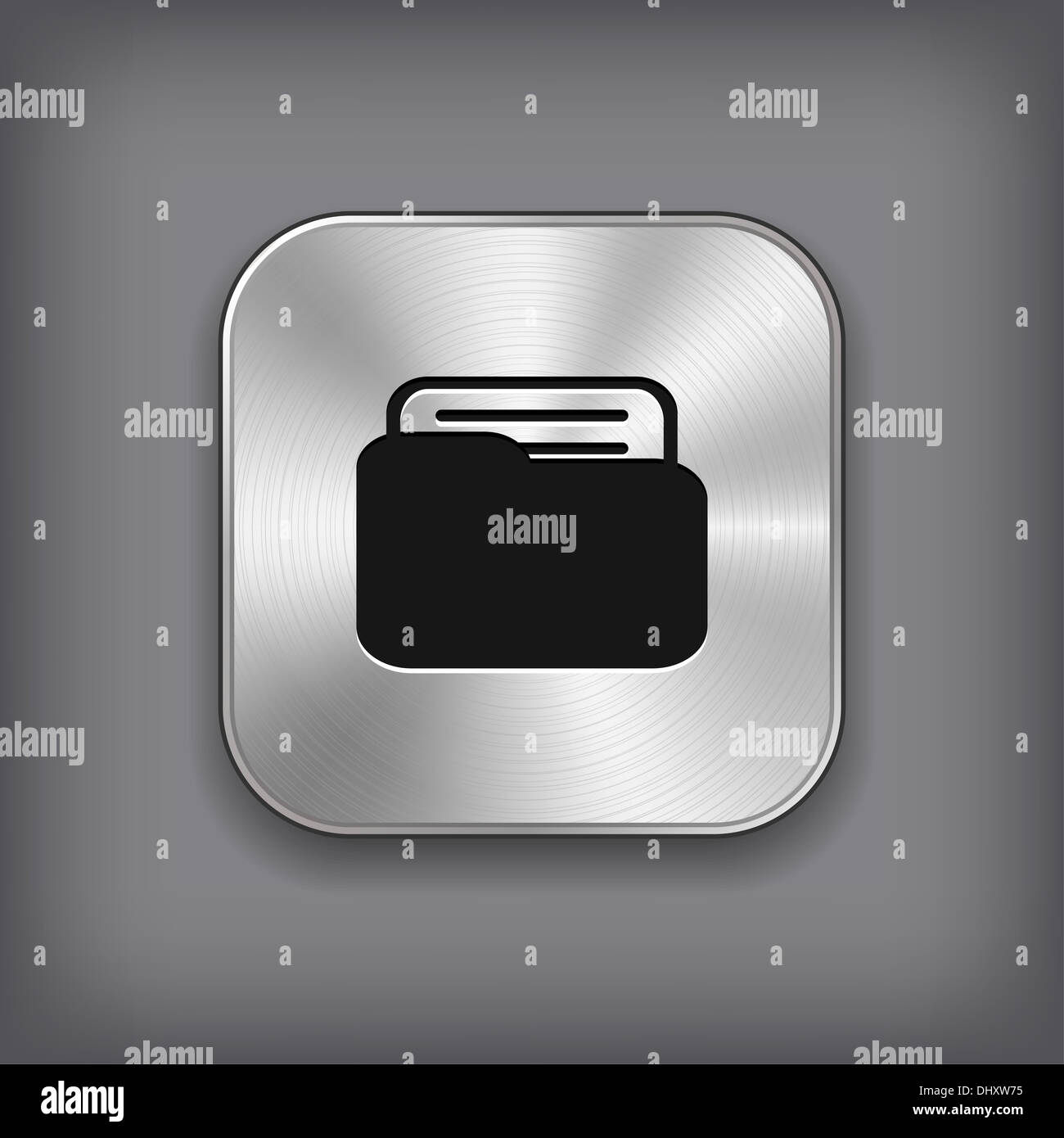 Folder icon - metal app button Stock Photo - Alamy