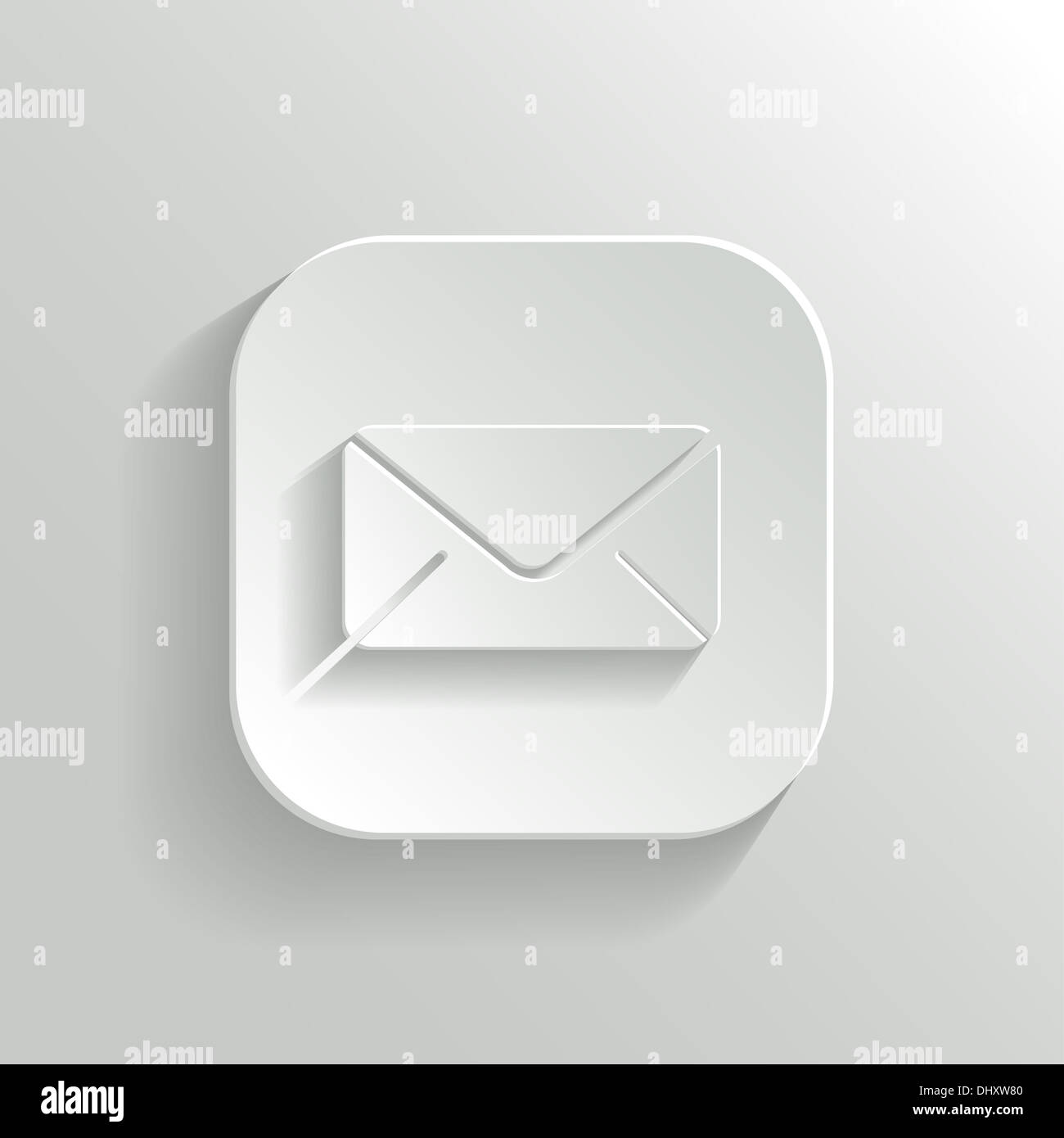 Mail icon - white app button with shadow Stock Photo - Alamy
