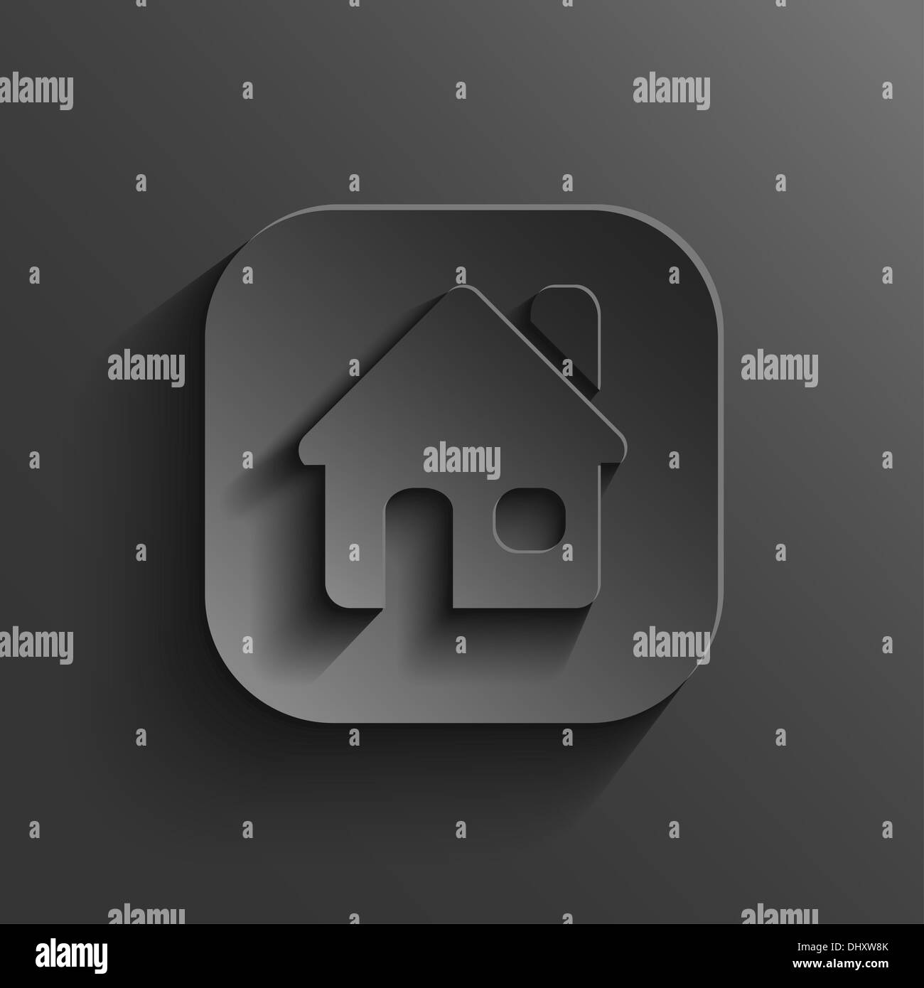 Home icon - black app button with shadow Stock Photo - Alamy