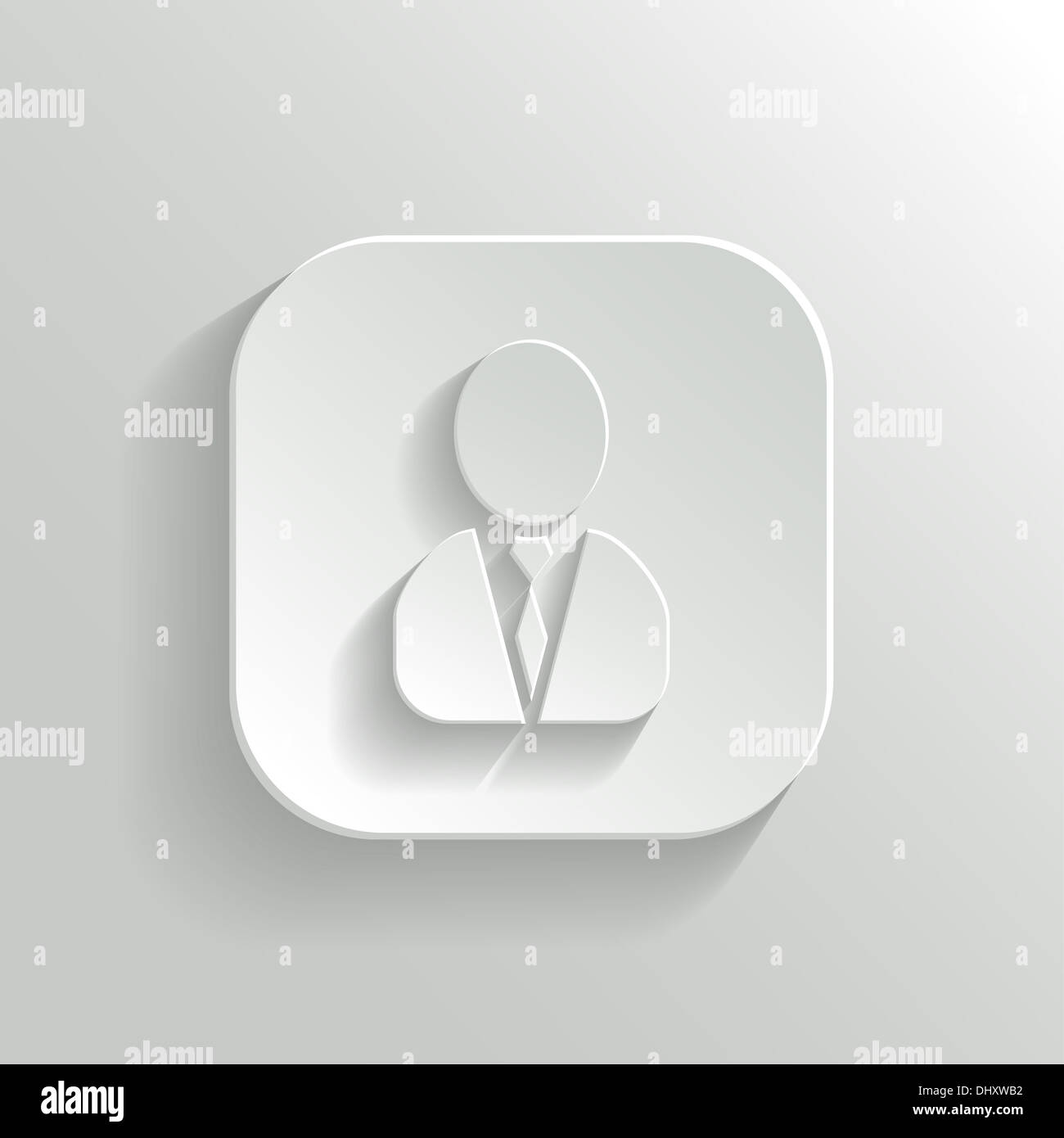 User icon - white app button with shadow Stock Photo - Alamy