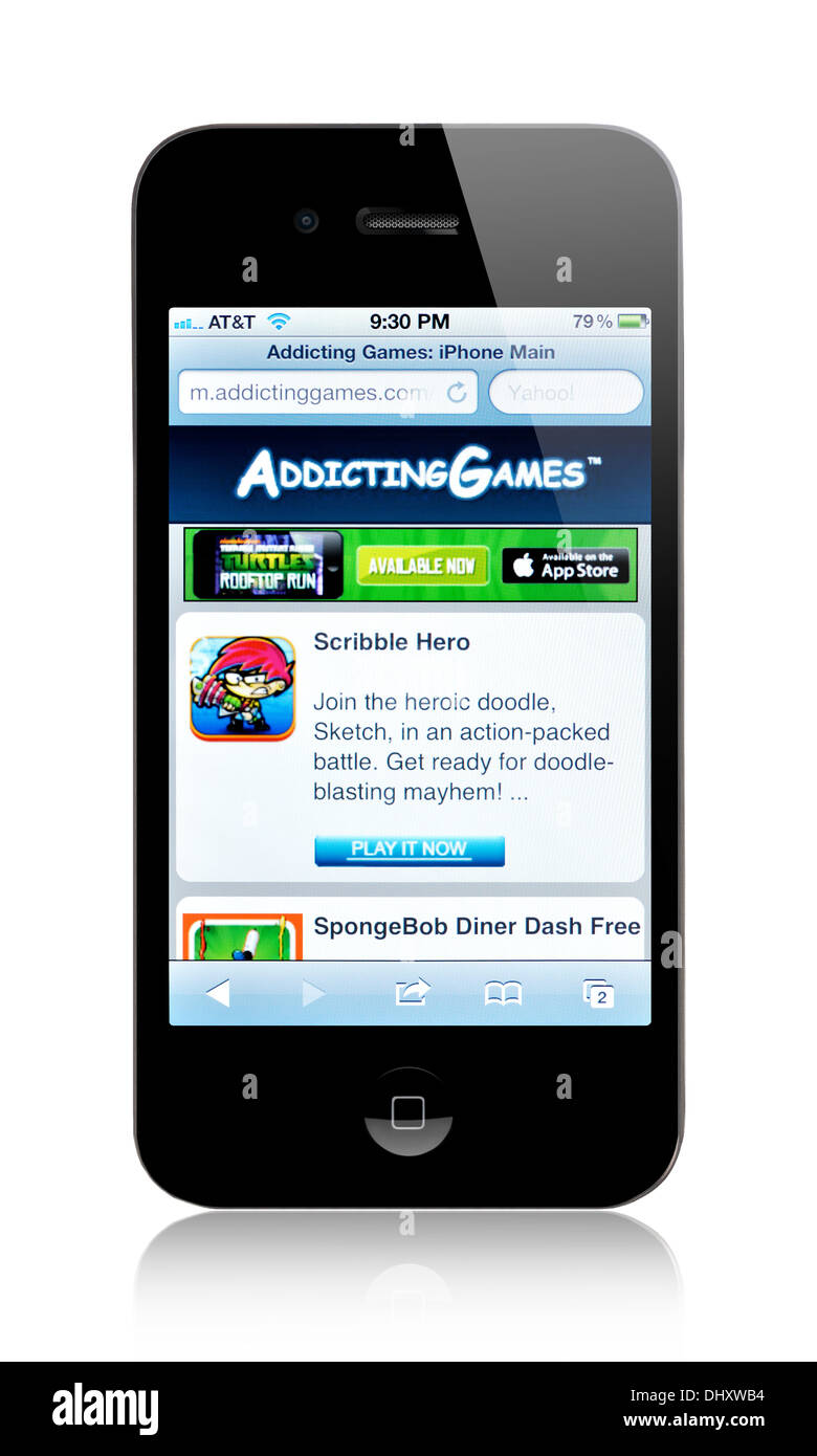 iPhone screen showing Addicting Games Stock Photo - Alamy