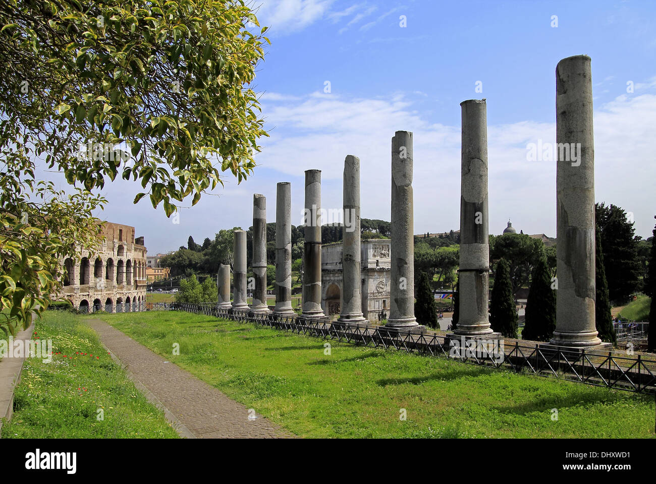 Ancient columns near the Roman Coliseum in Rome,Italy Stock Photo - Alamy