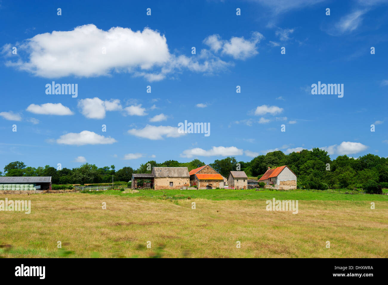 French farmhouse in landscape in France Stock Photo - Alamy