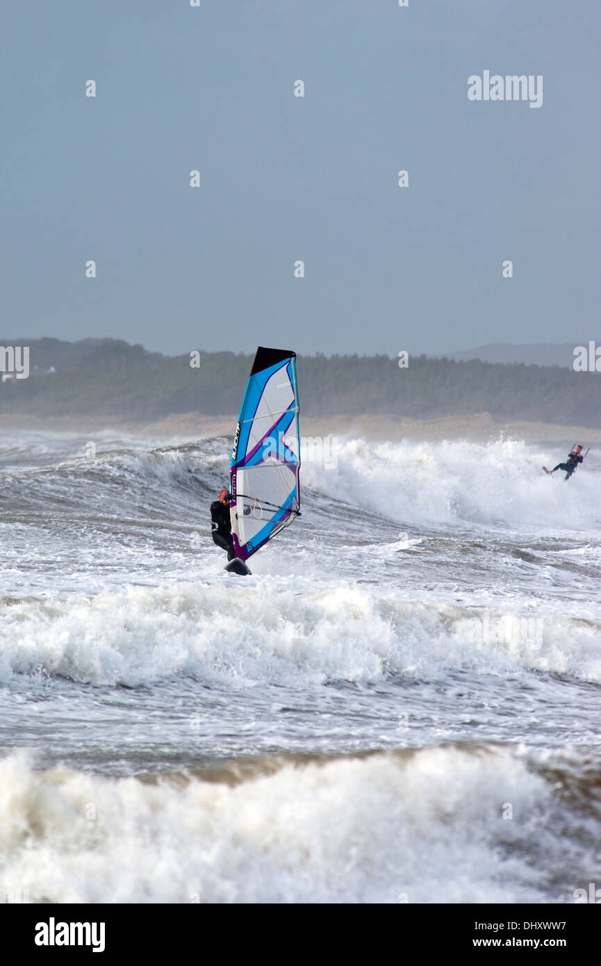 Surf at Rhosneigr Anglesey North Wales Uk St Jude storm Stock Photo - Alamy